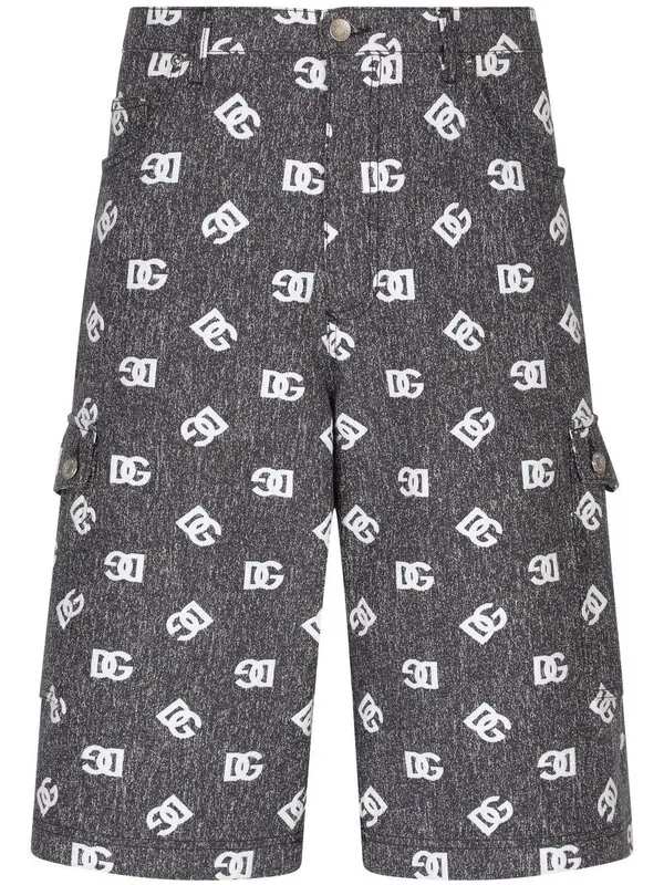 Dolce & Gabbana Logo-print Denim Cargo Shorts