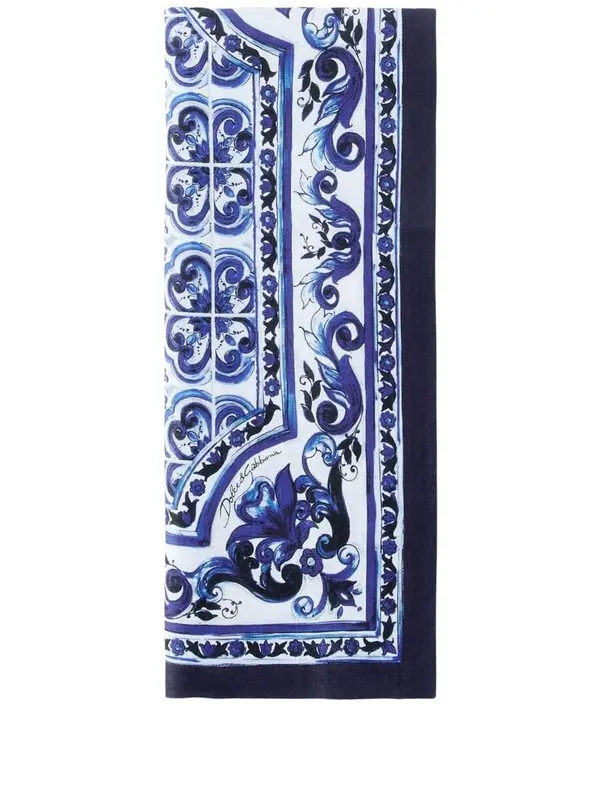 Dolce & Gabbana Set Of Two Linen Napkins - Blue