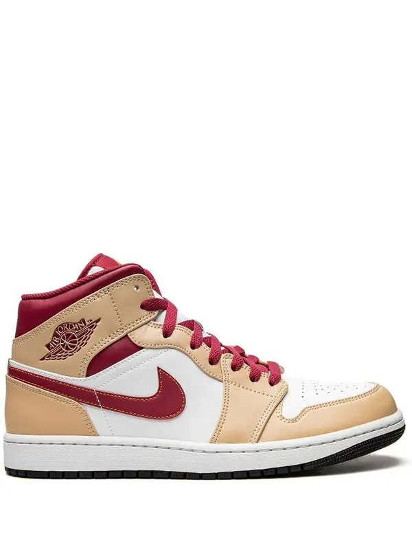 JORDAN Air 1 Mid Light Curry Sneakers - White