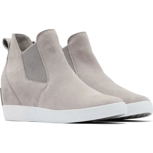 Sorel Out N About Slip-on Wedge Shoe Ii - Chrome Grey/white