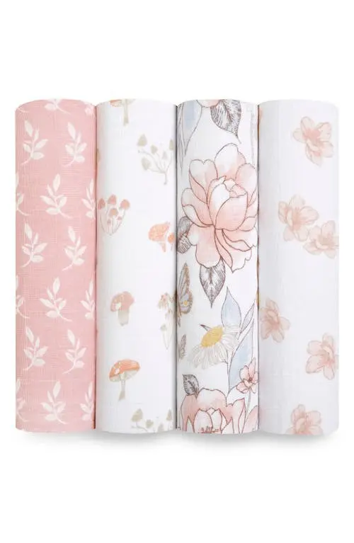 ADEN + ANAIS Assorted 4-pack Organic Cotton Muslin Swaddling Cloths - Earthly