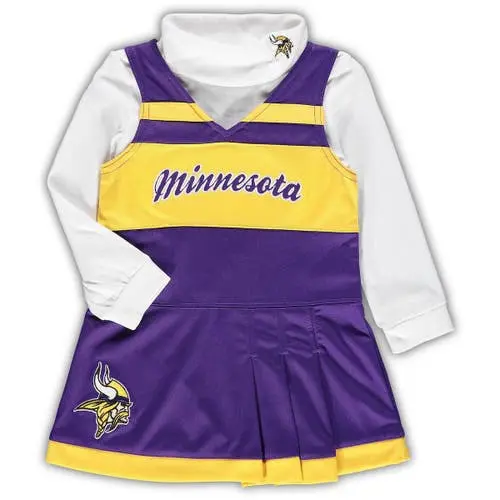Outerstuff Girls Toddler /Gold Minnesota Vikings Cheer Captain Jumper Dress  - Purple | Editorialist