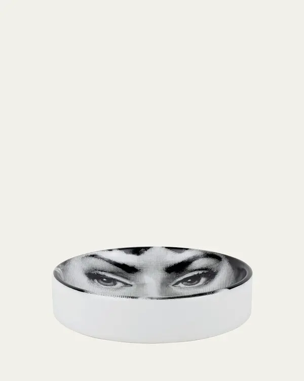 FORNASETTI Round Ashtray Plate Tema E Variazioni N.334 - Black/white