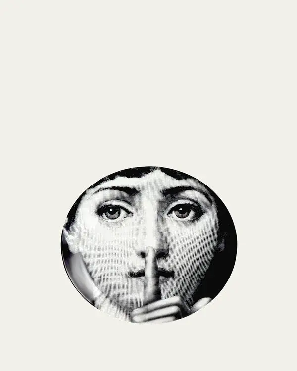 FORNASETTI Tema E Variazioni N. 334 Silence Wall Plate - Black/white