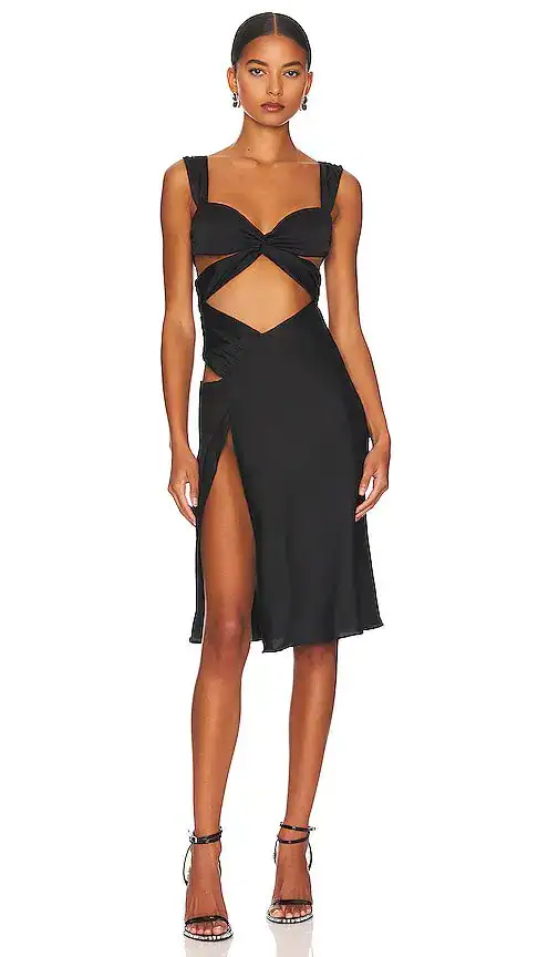 Guizio Twist Cut Out Mini Dress In Black - 30% Off | Editorialist