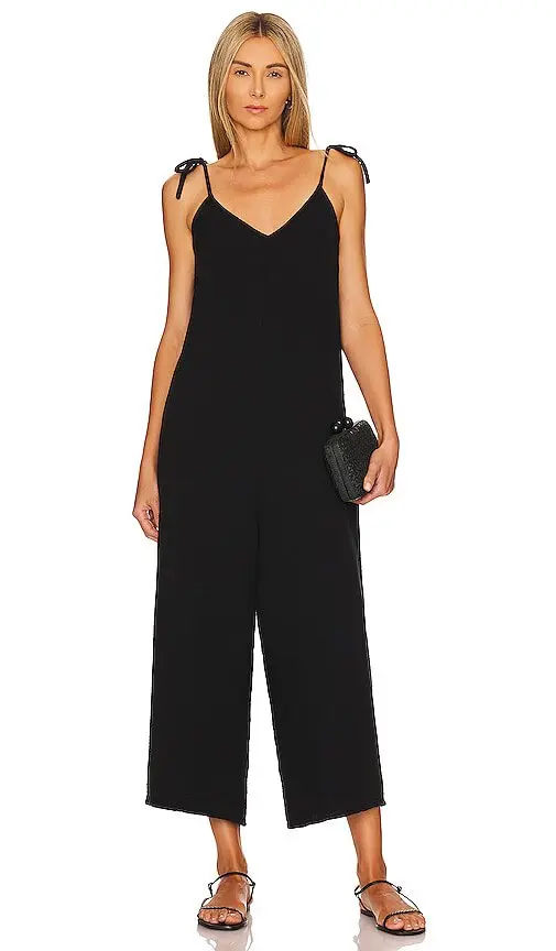 Bobi Beach Gauze Cropped Jumpsuit In Black - 39% Off | Editorialist