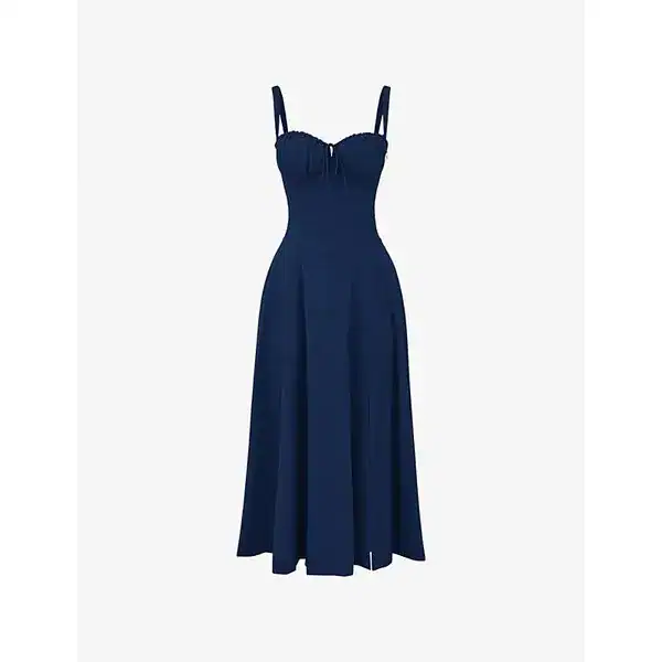 navy blue dress house of cb 'Mademoiselle' Navy Satin Tulle Midi Dress