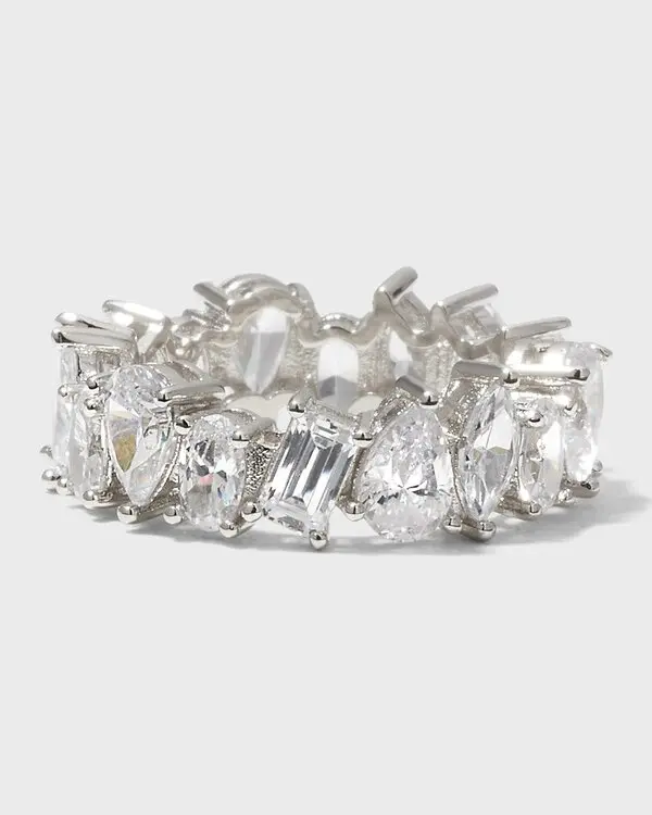 KENNETH JAY LANE Multi-shape Cubic Zirconia Eternity Ring