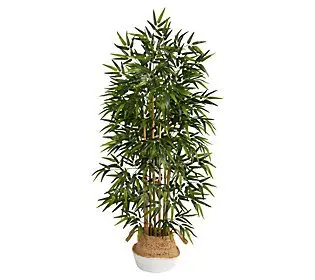 NEARLY NATURAL 64' Bamboo In Boho Chic Woven Pl Anter