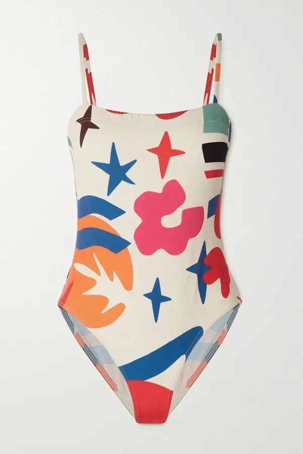 ERES Effigie Soleil Printed Swimsuit - White | Editorialist