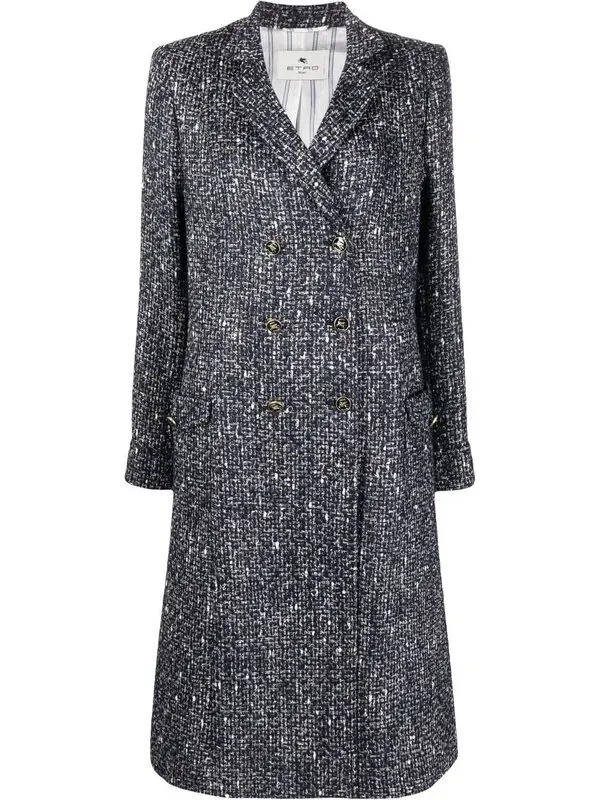 Etro Pegaso-button Tweed Coat