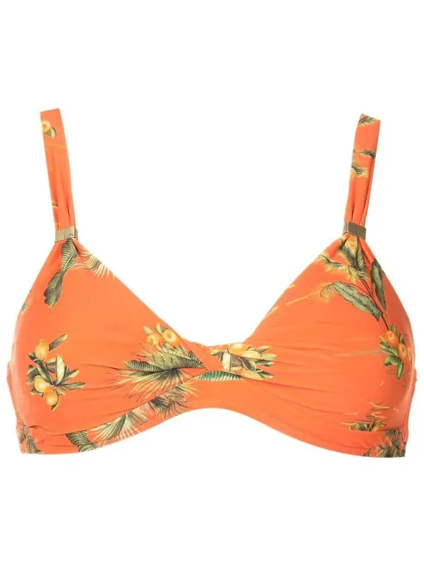 LYGIA & NANNY Carla Floral-print Bikini Top - Orange