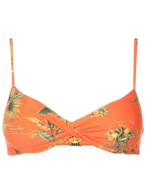 LYGIA & NANNY Floral-print Bikini Top - Orange