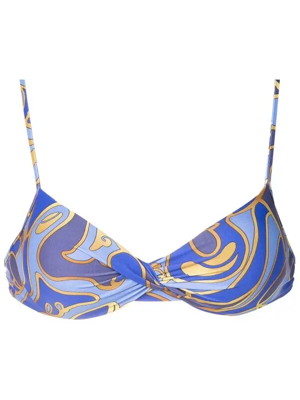 LYGIA & NANNY Cassis Abstract-print Bikini Top - Blue