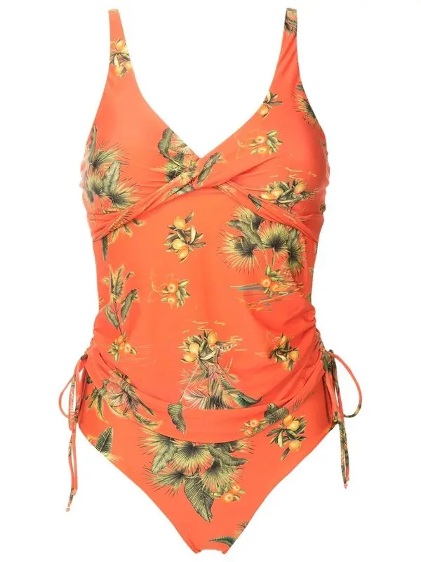 LYGIA & NANNY Bruma Floral-print Swimsuit - Orange