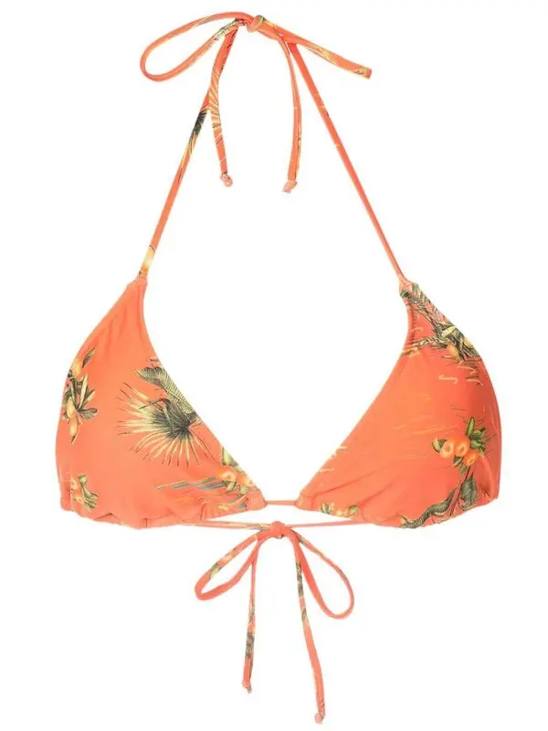 LYGIA & NANNY Floral-print Bikini Top - Orange