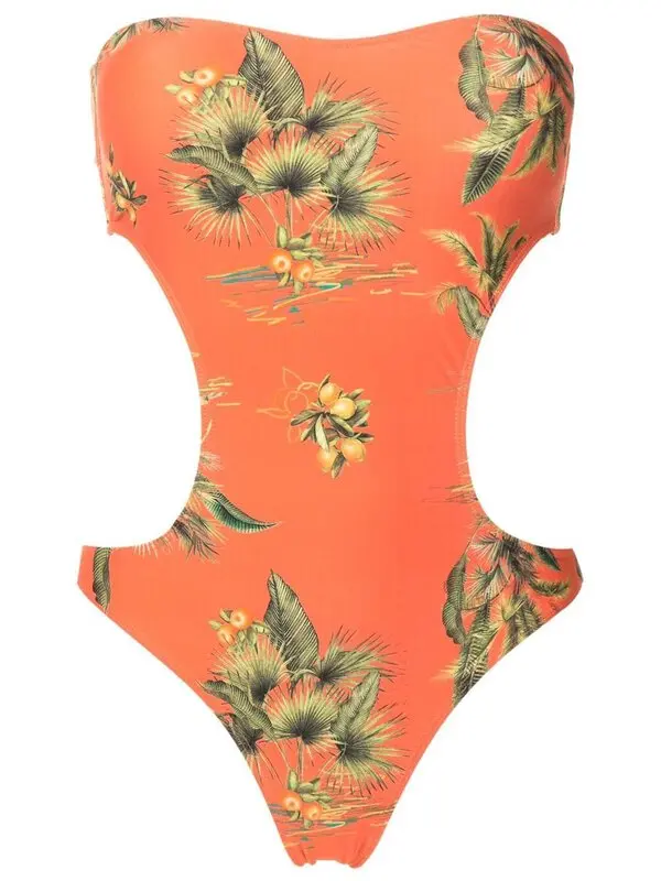 LYGIA & NANNY Taylor Floral-print Swimsuit - Orange