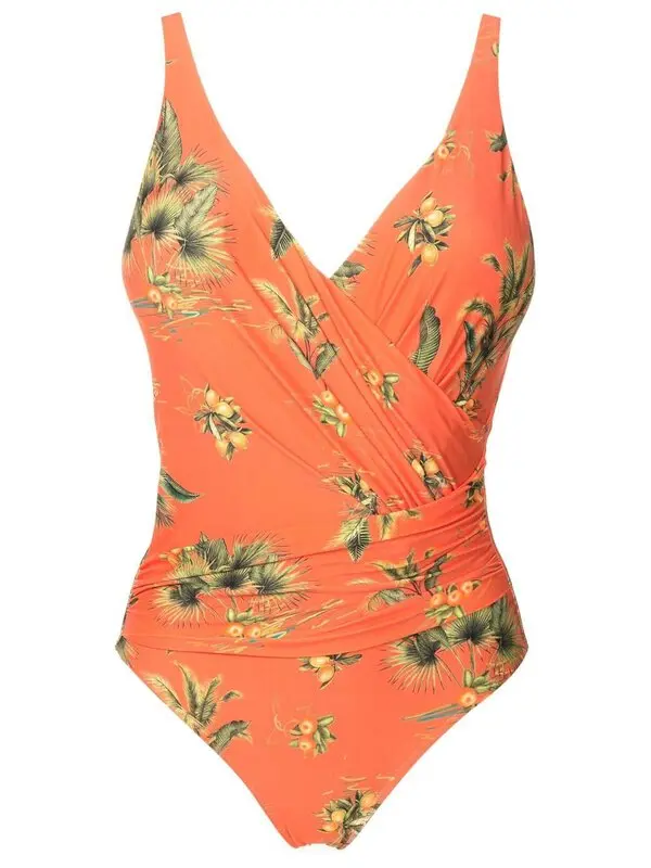 LYGIA & NANNY Floral-print V-neck One-piece Swimsuit