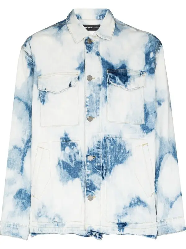 PURPLE BRAND Bleached-finish Denim Jacket