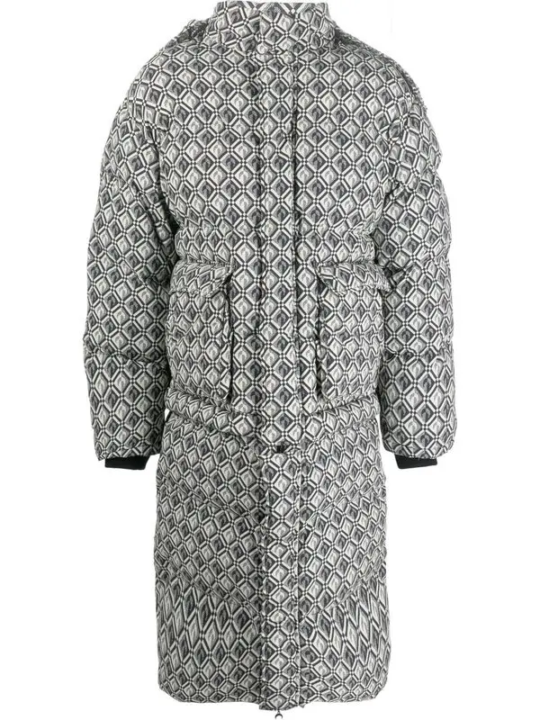 MARINE SERRE Moon Diamond-pattern Oversized Puffer Coat