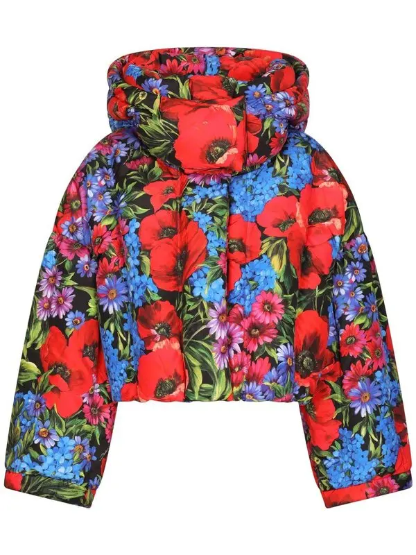 Dolce & Gabbana Floral-print Down Short Jacket
