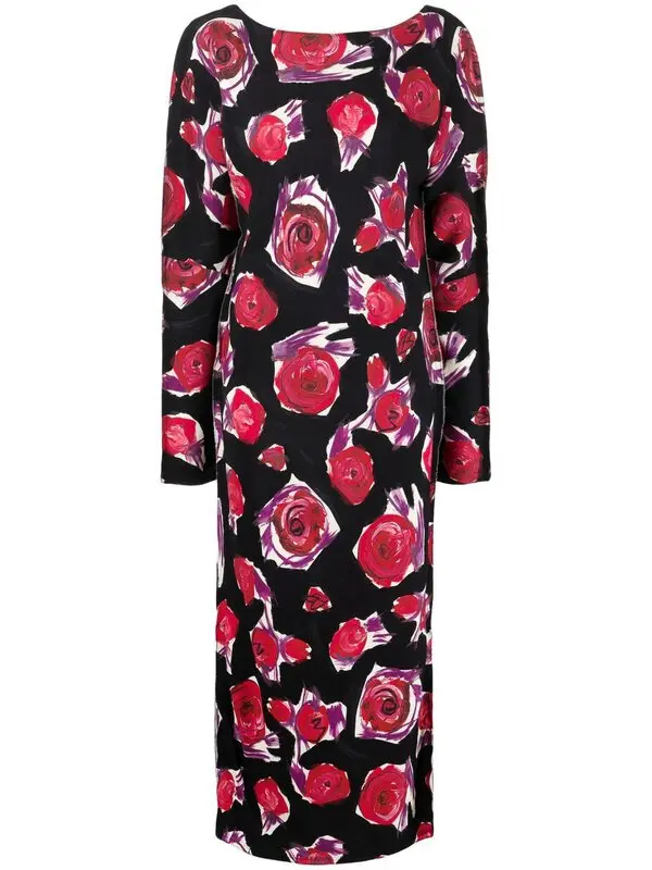 Marni Rose Print Long Dress