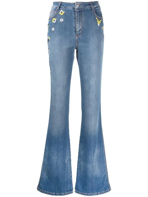 Ermanno Scervino Embroidered Flared Jeans