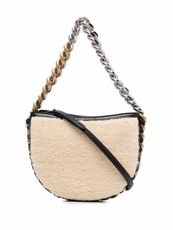 Stella McCartney Frayme Faux-shearling Bag - White