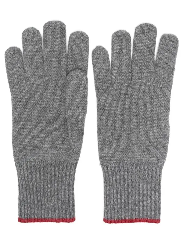 Brunello Cucinelli Knitted Cashmere Gloves - Grey
