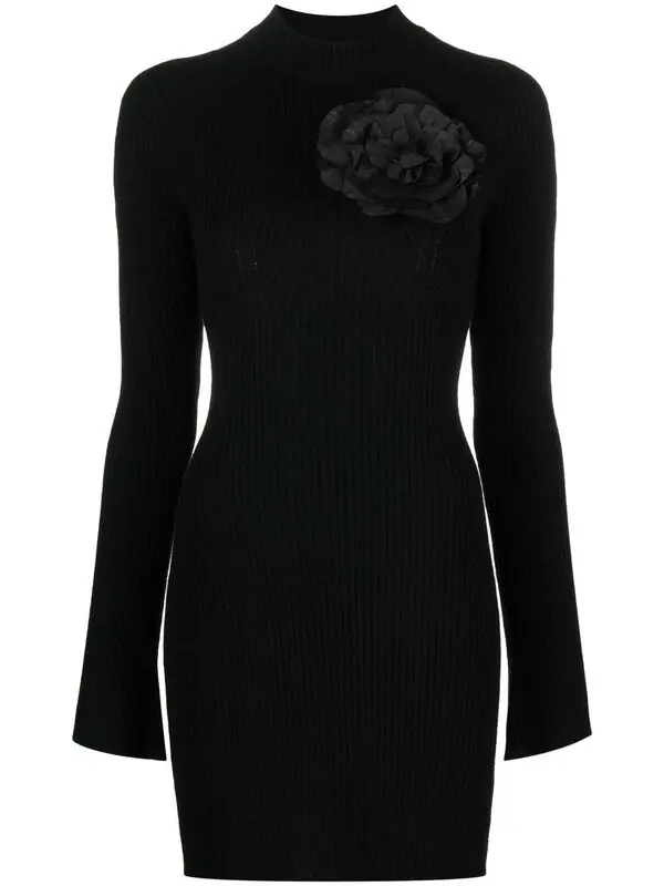 Blumarine Cut-out Wool Mini Dress - Black