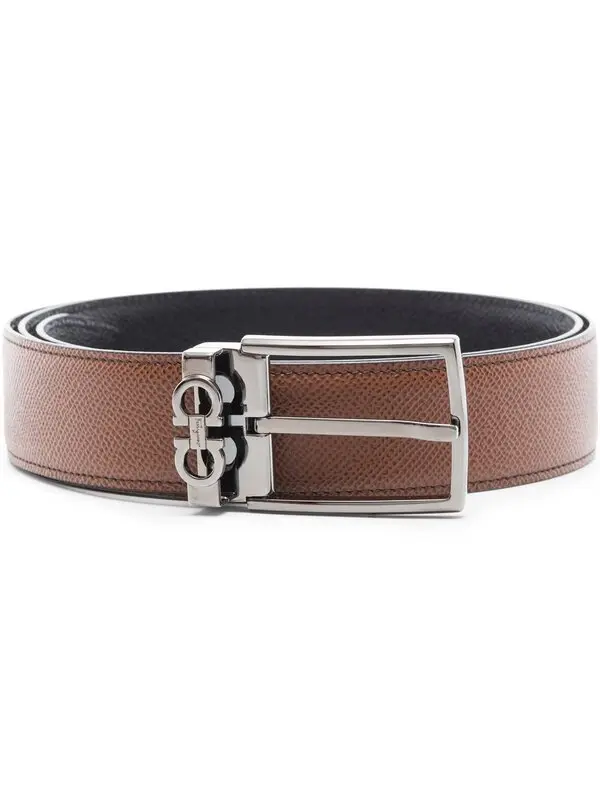 FERRAGAMO Mini Gancini Buckle Leather Belt