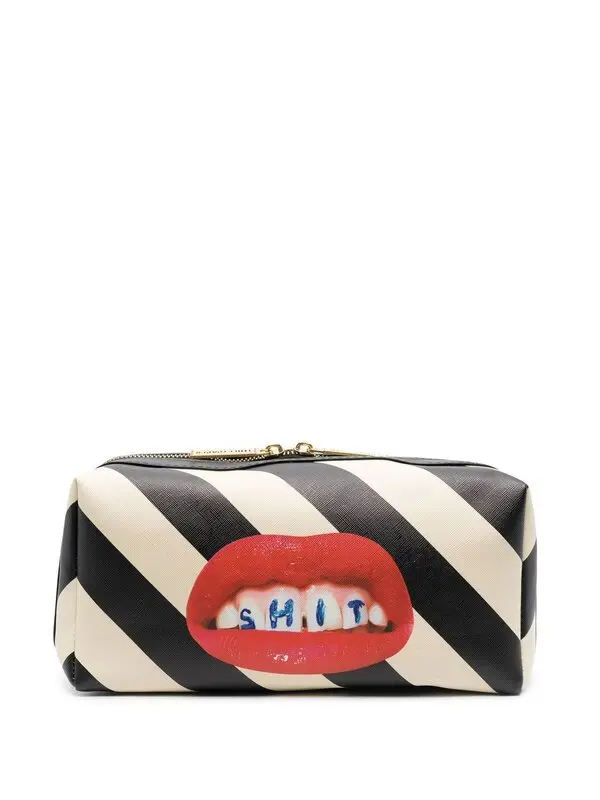 SELETTI Toiletpaper Stripe-print Pouch