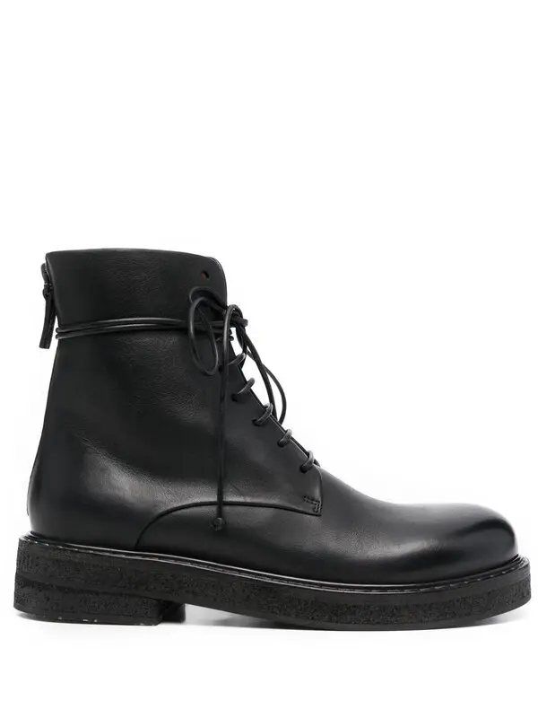 Marsèll Leather Combat Boots - Black