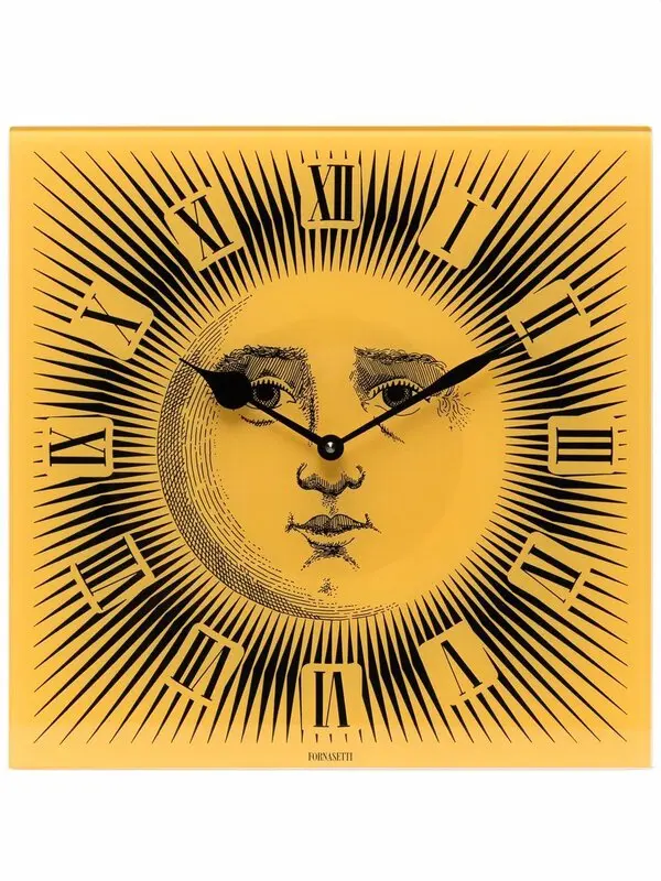 FORNASETTI Sun-print Wall Clock - Yellow