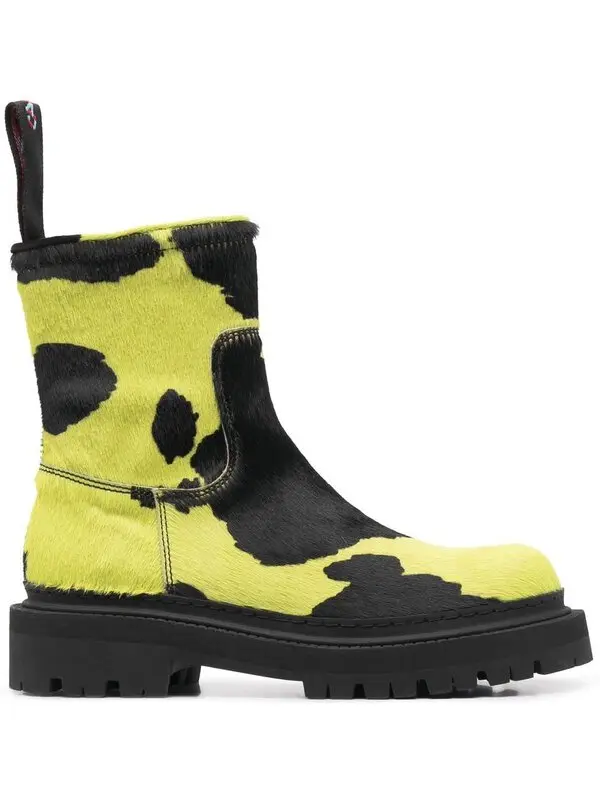 Camper Mid-calf Textured Boots - Yellow