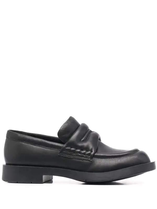 Camper Leather Round-toe Loafers - Black