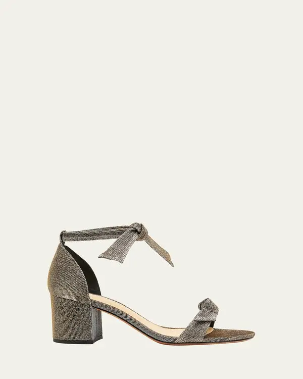 ALEXANDRE BIRMAN Clarita Ankle-bow Sandals - Silver