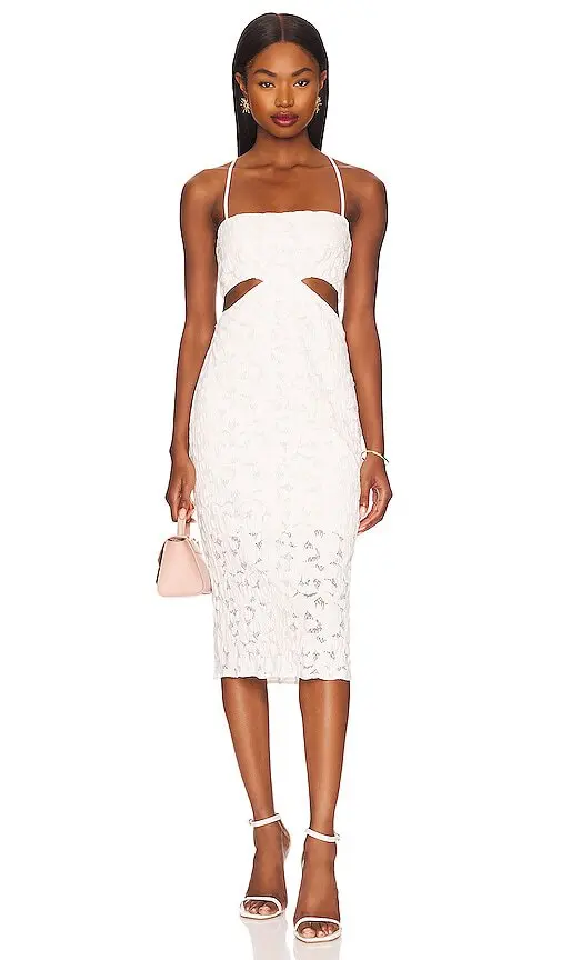 Lpa Perla Midi Dress In White - 80% Off | Editorialist