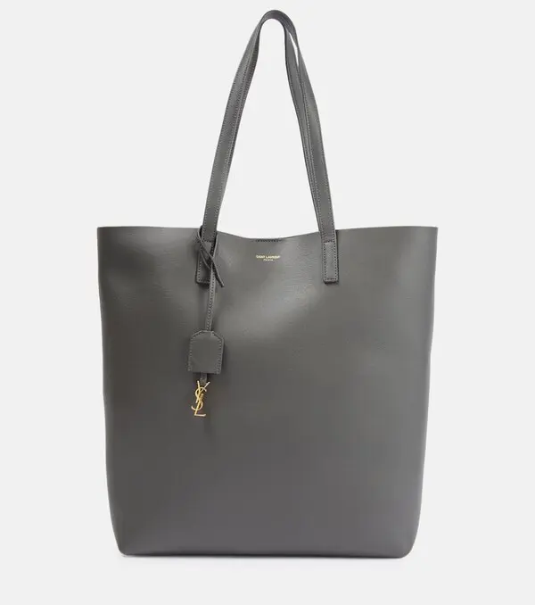 Saint Laurent Shopping N/s Leather Tote Bag - Grey