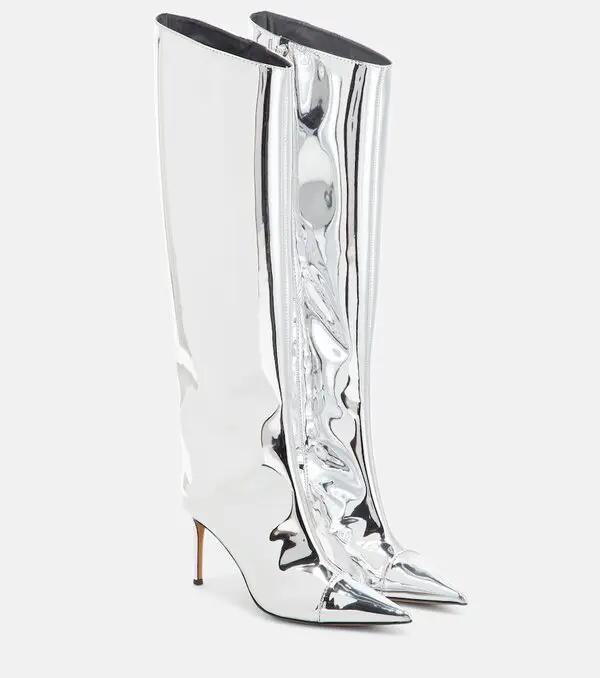 Alexandre Vauthier Alex 105 Metallic Knee-high Boots - Silver