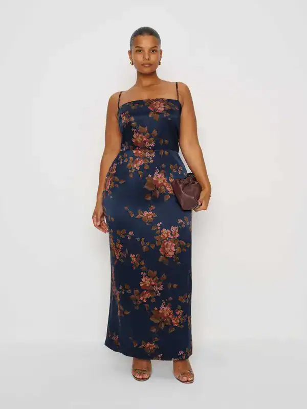 Reformation Petites Frankie Linen Dress - Blue | Editorialist