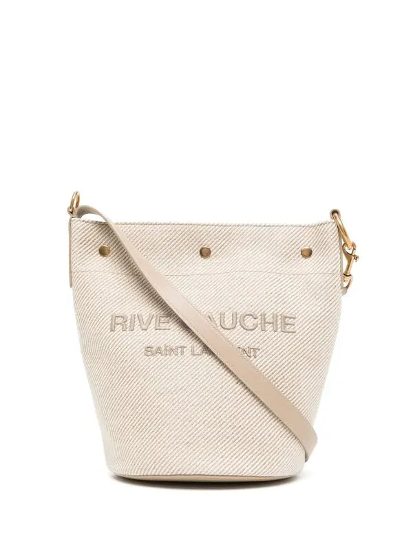 Saint Laurent Logo-embroidered Bucket Tote Bag