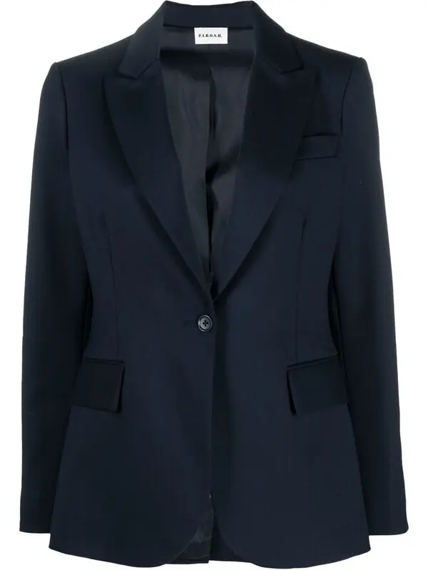 P.a.r.o.s.h Peak-lapel Single-breasted Jacket - Blue