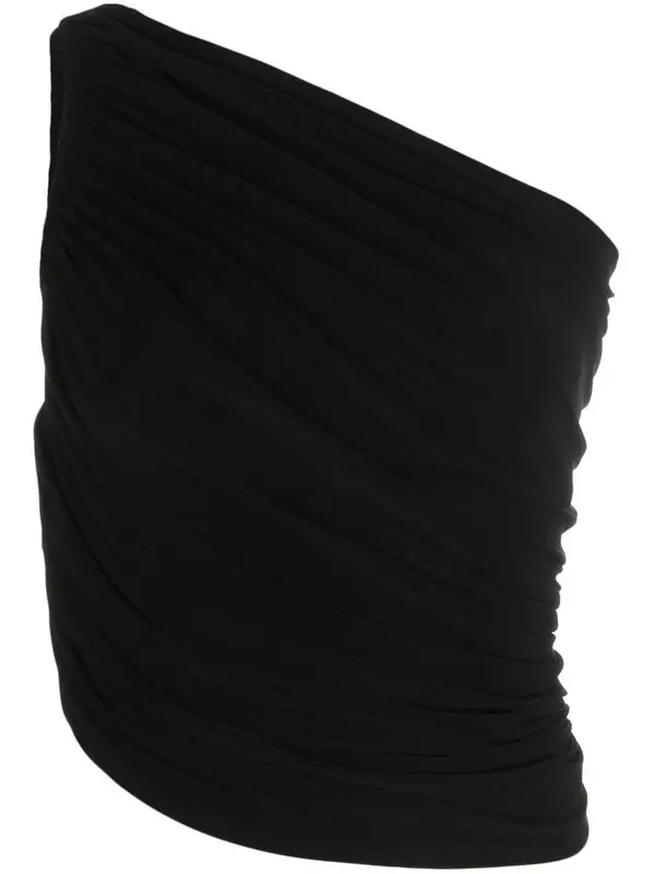 Norma Kamali Diana Ruched One-shoulder Top - Black