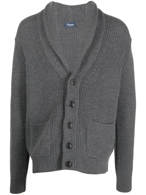 DRUMOHR Knitted Merino Wool Cardigan - Grey