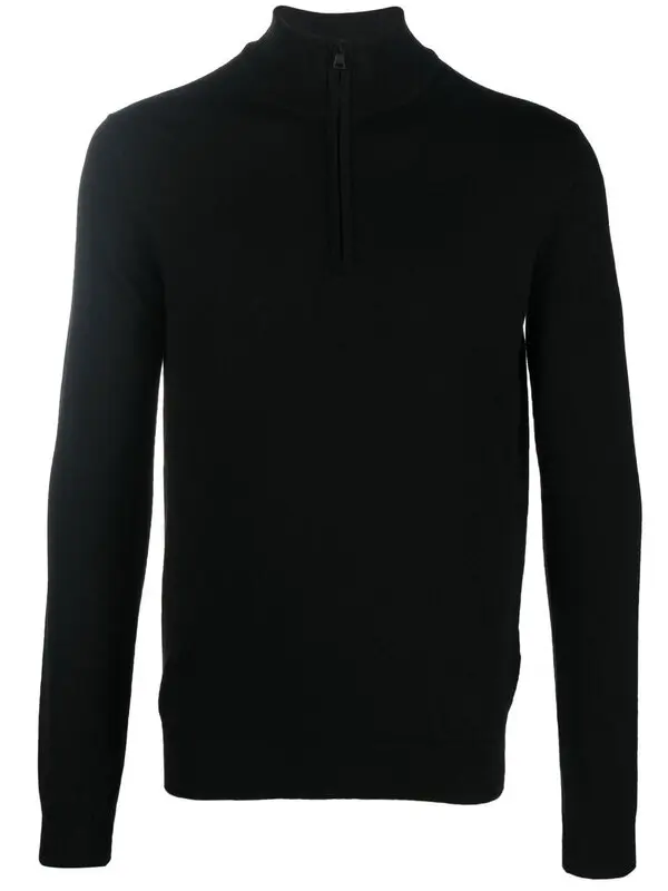 Hugo Boss Roll-neck Virgin Wool Jumper - Black