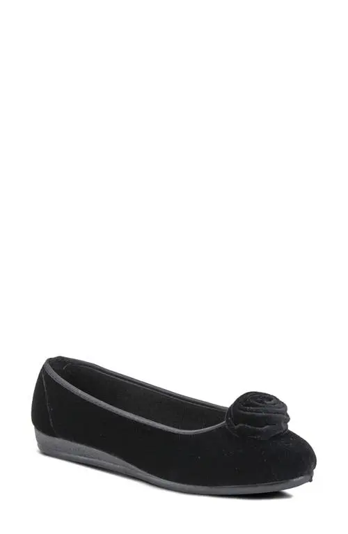 SPRING STEP SHOES Roseloud Velvet Slipper - Black