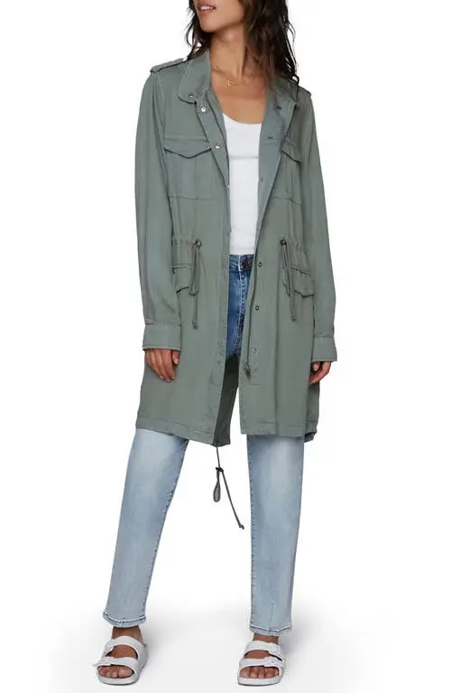 WASH LAB DENIM Road Trim Zip-up Jacket - Army Green