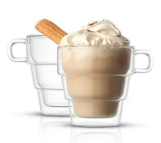JOYJOLT Set Of 16-oz Pila Double-walled Cof Ee Tea Cups