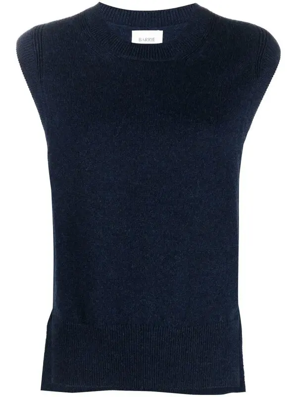 BARRIE Iconic Sleeveless Cashmere Jumper - Blue